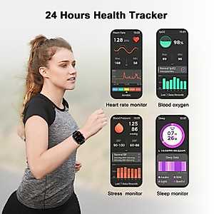 Smart Watch Full Touch Smart Watches for Android iOS Phones Compatible (Answer/ Make Call) Smart Fitness Tracker Watch for Women Man IP67 Waterproof Smartwatch with Sleep/Heart Rate/Blood Oxygen/Step