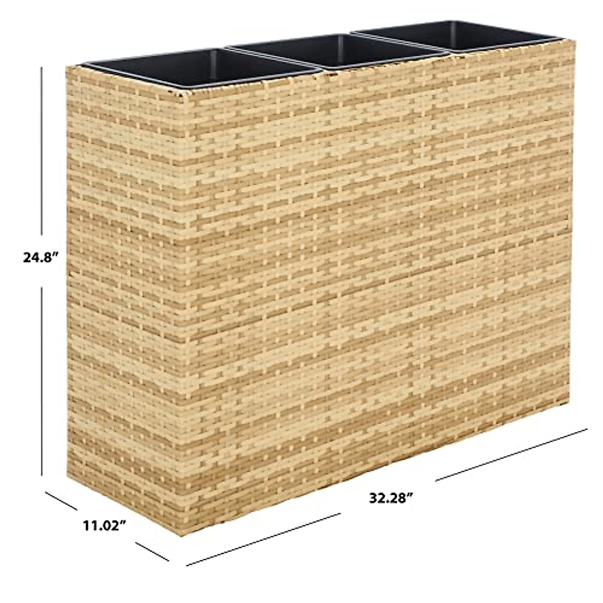 SAFAVIEH Outdoor Collection Rita Natural Woven Rectangular Flower Rack