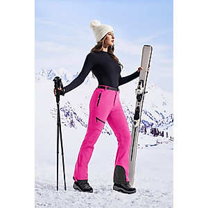 Heathyoga Women’s Snow Pants Waterproof Ski Pants for Women Snowboard Pants Women’s Hiking Pants Fleece Cargo Pants Pink