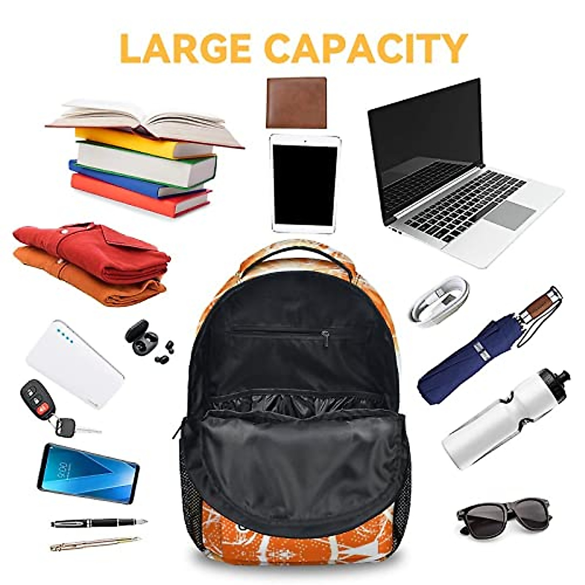 COOPASIA Personalized Basketball Backpack for Girls Boys, 16 Inch Basketball Theme Bookbag with Adjustable Straps, Durable, Lightweight, School Bag with Large Capacity