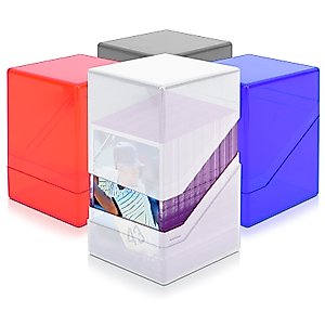 4 Pack Card Deck Cases for Trading Cards, Acrylic Card Storage Boxes Holding 100+ Sleeved Cards Fit for MTG,TCG Sports Cards, Game Card Standard Cards