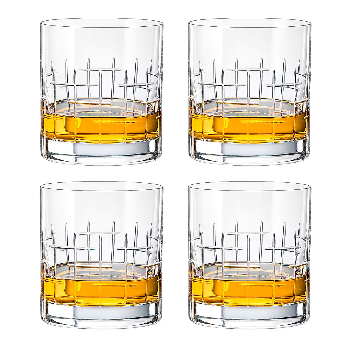 Barski Glass Tumbler - Old Fashioned - Whiskey Glasses - Classic Lowball - Set of 4 Tumblers - Rocks Glass - Bourbon - Scotch - Whisky - Cocktails - Cognac - 12 Oz. - Made in Europe