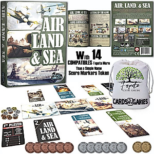 Fapeto more than a simple name Drawstring Bag and Compatible Tokens Bundle with Air, Land & Sea Card Game, a World War II Fast Card Game