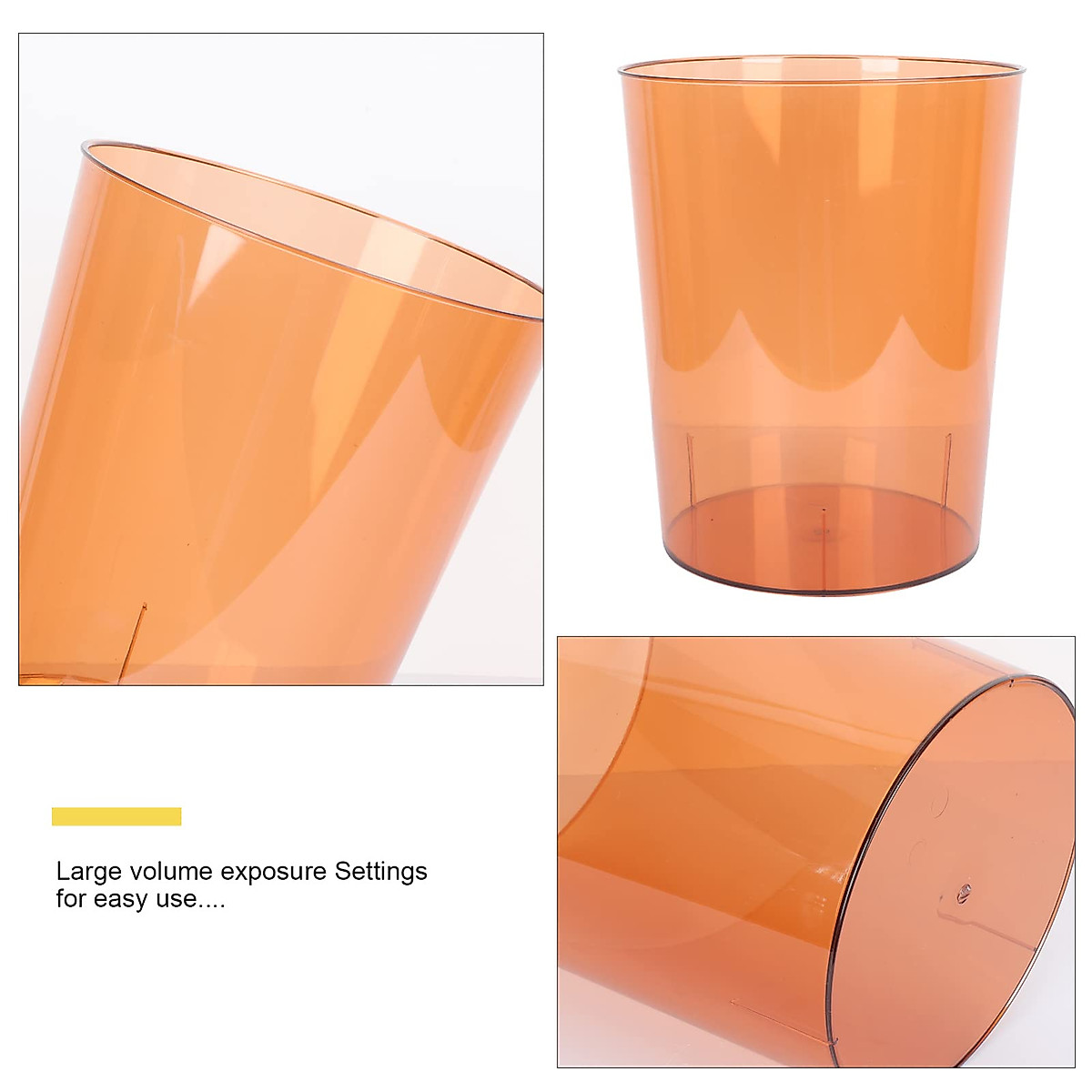 Amosfun Plastic Slim Round Small Trash Can Wastebasket Garbage Container Bin Pot for Bathroom Bedroom Kitchen Home Office Orange