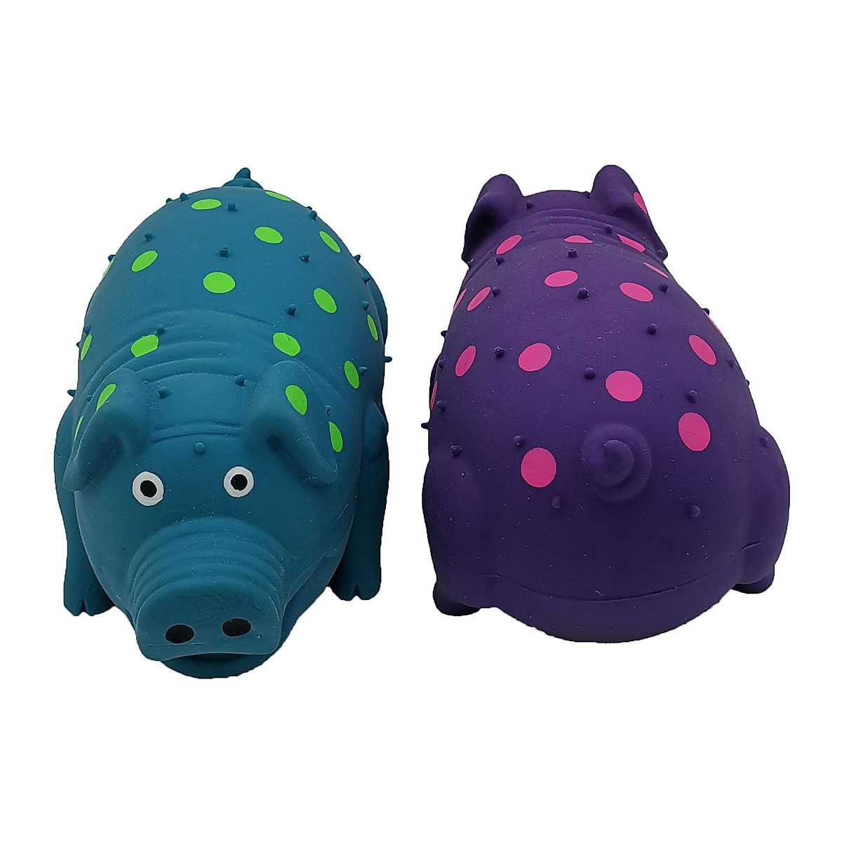 IOOROSE 9 Inch Latex Dog Chew Toy Grunting Pig Sound Play (2 Pack)