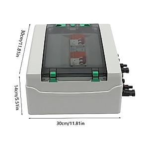 PV Combiner Box, 2 String Solar Combiner Box with 32A Current Fuse, Surge Protective Device Air Circuit Breaker for On/Off Grid Solar Panel System