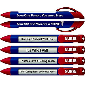 Greeting Pen Nurse Appreciation 6 Designs Rotating Message 6 Pen Set (36067)