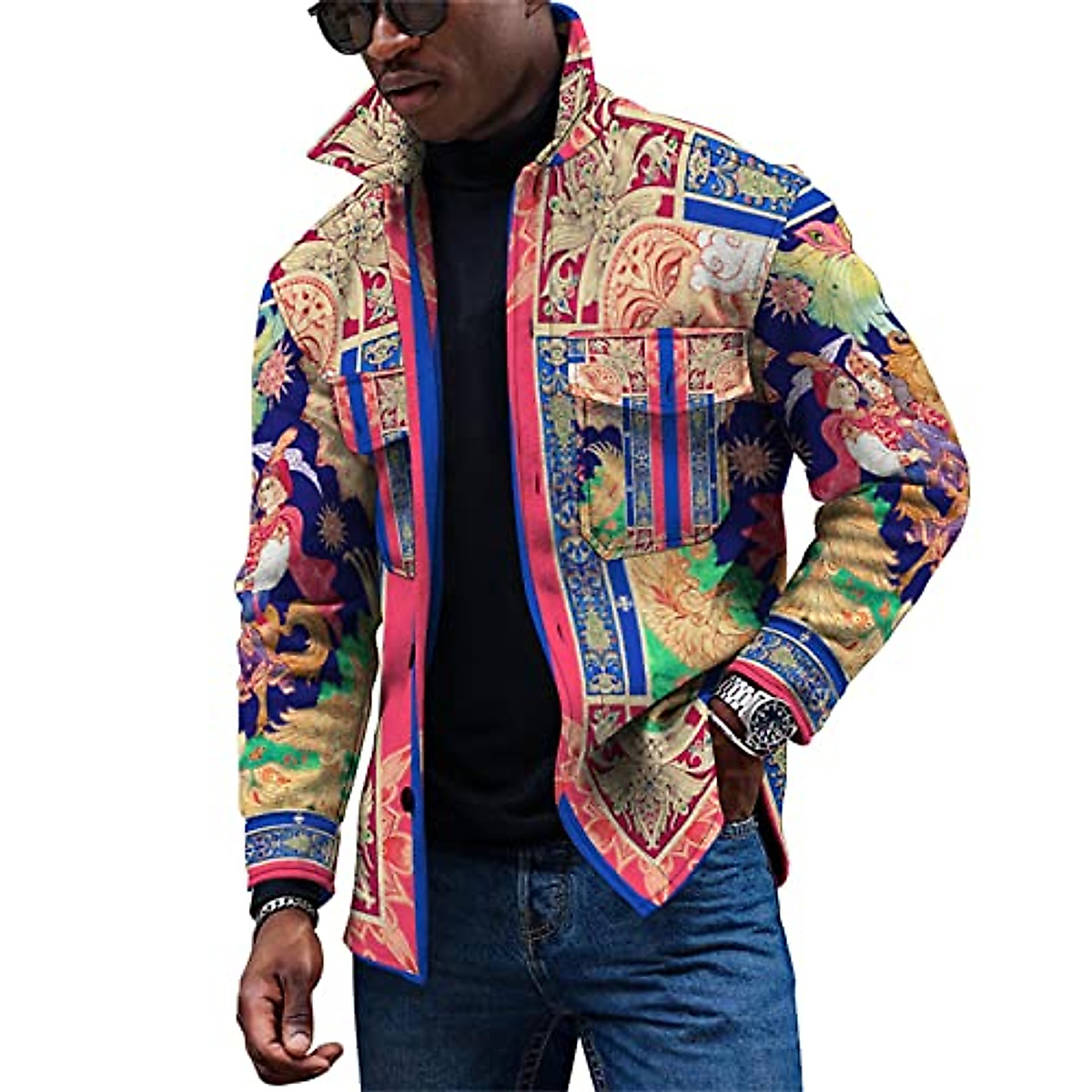 GIANTHONG Trench Coat Men Rain Coat Set for Men Men Jackets Winter Trench Coat Mens Turtleneck Jacket Purple Trench Coat Men Halloween Hoodie Comfy Blanket Hoodie Christmas Sweaters(Beige,Small)