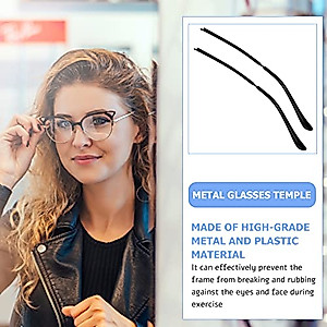 Hemobllo Metal Glasses Replacement Temple, Eyeglasses Arms Legs 1 Pair Glasses Temple Eyewear Frame Temple Sunglasses Arm Replacement (Black)