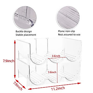 Cq acrylic Water Bottle Organizer for Cabinet,Kitchen Pantry Home Organization and Storage Shelf,2 Pack Plastic Stackable Tumbler Organizer Cabinet Organizer Wine Rack Fridge Organizer,Clear