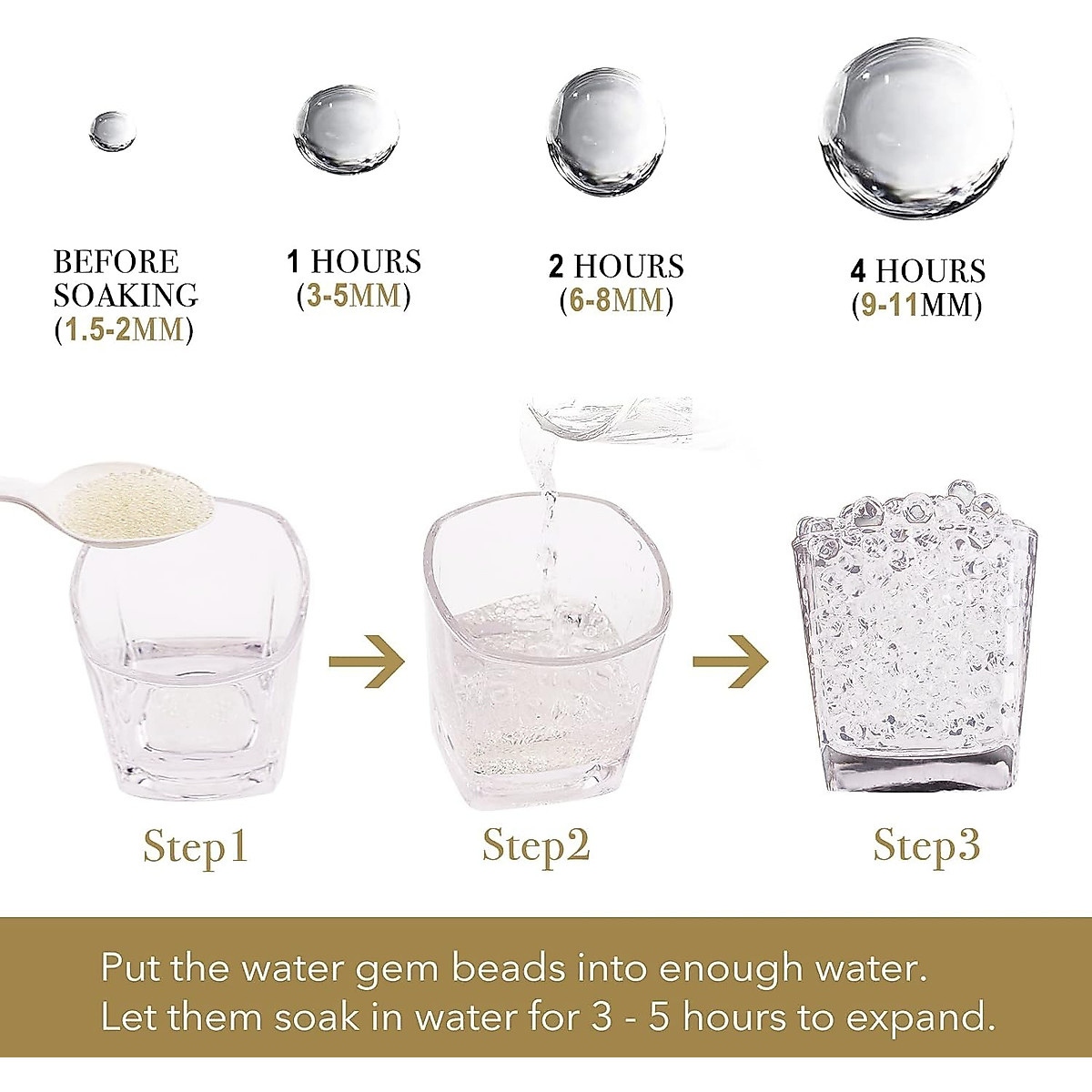 Veramz 200,000Pcs Clear Water Gel Jelly Beads, Water Beads for Vases, Vase Filler Beads Gel Jelly Balls, Vase Fillers for Floating Pearls, Wedding Centerpiece, Floating Candles, Christmas Decoration