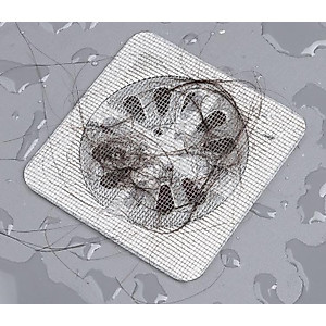 Disposable Hair Drain Stickers, 2024 Upgraded Floor Drain Sticker, Disposable Shower Drain Hair Catcher, Hair Drain Sticker, Drain Mesh Strainer for Bathroom Laundry Bathtub Kitchen (10 Pcs)