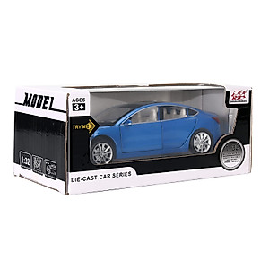 MYJJTYS Toy Car 1/32 Model 3 Metal Die Casting Pull Back Car for 3 4 5 6 7 Year Old boy Toy with Sound and Light,Blue