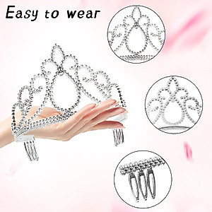 XiangGuanQianYing 12 Pieces Dress up Crowns Princess Crowns and Tiaras Dress up Costume Party Favor Accessories Silver Tiaras for Little Girls for Kids Wedding Prom Birthday Party
