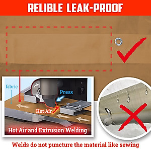 BenefitUSA Upgraded Muliti Color Canopy ONLY 10'x20' Carport Replacement Canopy Outdoor Tent Garage Top Tarp Shelter Cover with Ball Bungees (Tan)