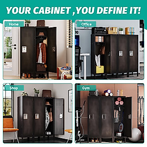 SISESOL Metal Locker Storage Cabinet Lockers for Employees Metal Locker Shelf Home Office Storage Cabinets Coat Lockers Narrow Cabinet 55" Standing Cabinet Organizer Steel File Cabinet