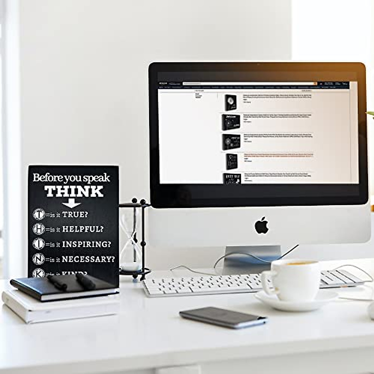 Maoerzai Inspirational Wall Decor Wooden Box Sign, Before You Speak Quote Motivational, Inspirational Desk Decor Women Office Bathroom Wall Art 6x8 inch. (Black-Inspirational sign -1)