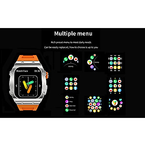 Smart Watch (Dial/Call) Outdoor Sports Watch for Men Waterproof Smartwatches 1.91 Super Large HD Touch Screen Heart Rate and Sleep Monitor Bluetooth Call for iOS Android Phone，55 Orange