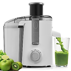Juicer Machines, SiFENE Compact Centrifugal Juicer Extractor, Juice Maker for Vegetable and Fruit with 3-Speed Setting, Non-BPA, Easy to Clean (White)