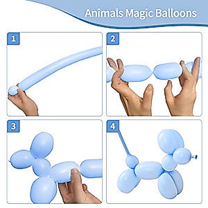 RUBFAC 260 Balloons, 450pcs Colorful Long Balloons with Pump, Premium Twisting Balloons Animals Magic Balloons for Birthday Wedding Party Supply