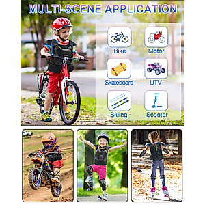 StarknightMT Kids Motorcycle Armor Suit Dirt Bike Gear， Youth Motocross Riding Protector with Knee Elbow Arm Shoulder Protection Pad for Cycling Off-Road Riding Skiing Skating (Blue)