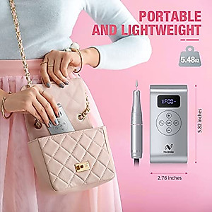 Niceble Nail Drill with 35,000 RPM&LED Nail Lamp, Nail Drills for Acrylic Nail Professional with 11 Nail Drill Bits, Rechargeable Portable Electric Nail File for Home Salon Manicure Pedicure