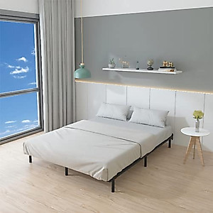 EMODA 7 Inch King Bed Frame Base for Box Spring and Mattress, 9 Legs Heavy Duty Metal Bedframe Tool-Free and Easy Assembly, Black