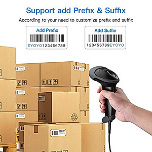 Eyoyo Handheld USB 2D Barcode Scanner, Wired Automatic QR Code Scanner PDF417 Data Matrix Bar Code Reader with Long USB Cable for Mobile Payment, Convenience Store, Supermarket, Warehouse