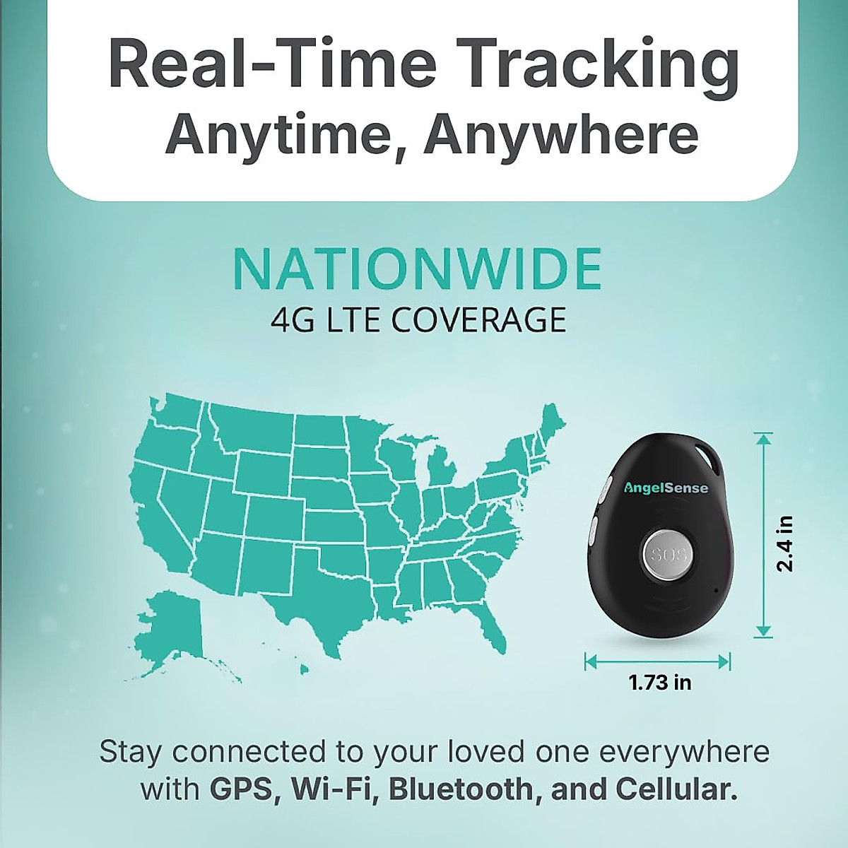 AngelSense Personal GPS Tracker for Kids, Teen, Autism, Special Needs, Elderly, Dementia - 2-Way Auto-Answer Speakerphone & SOS Button - School Bus Tracking - Subscription Required