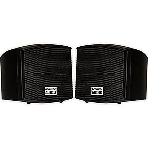 Acoustic Audio AA321B Mountable Indoor Speakers 400 Watts Black Bookshelf Pair