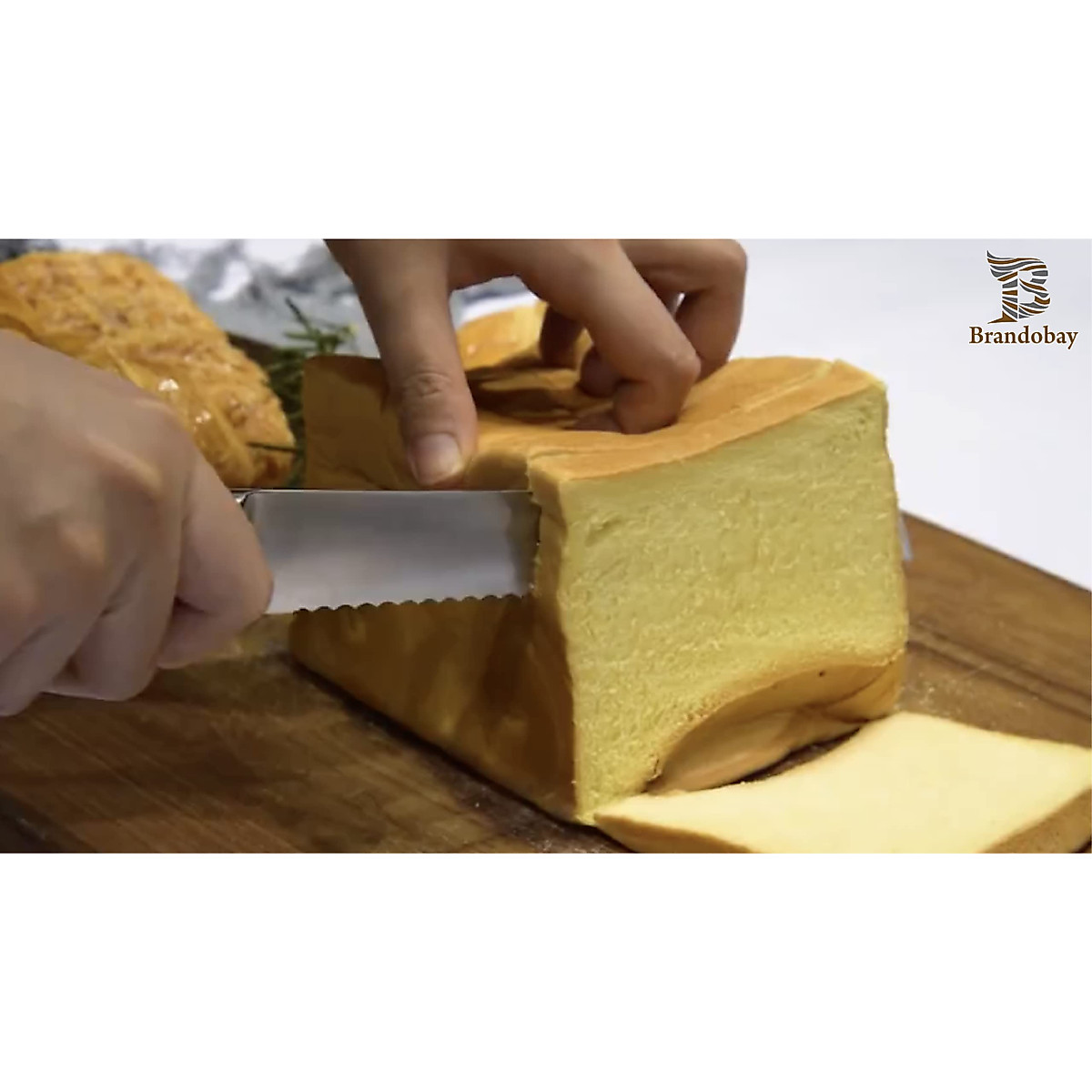 Brandobay Bread Knife 8-Inch, High Stainless Steel, Ergonomic Handle, Cakes Slicing Knife