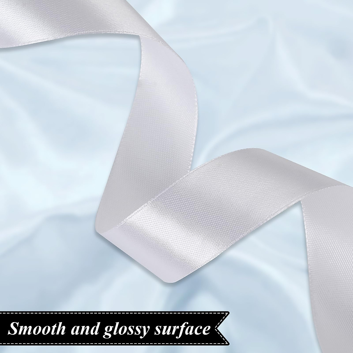 Phinus 2 Roll 1 inch White Ribbon, 24 Yards Satin Ribbon, White Satin Ribbon for Craft, Fabric White Ribbon 1 inch, Ribbon for Flower Bouquet, Gift Wrapping, Wedding and Handmade Bows