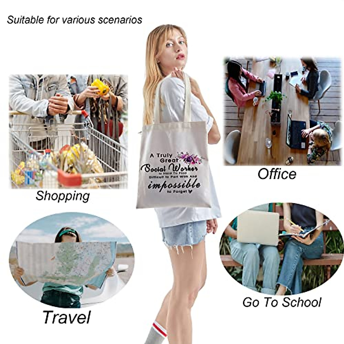 TSOTMO Social Worker Gifts Social Work Month Gift Appreciation Gift For Employee Practitioner Office Gift Women Official Job Gift (Great Worker canvas)