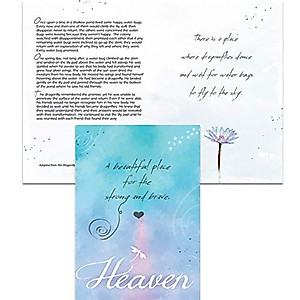 Smiling Wisdom - Heaven Dragonfly Story Greeting Card Gift Set - Abalone Dragonfly Necklace - Loss, Grief, Bereavement or Simple Explanation of Heaven and Earth - Child, Tween, Teen, Girl, Women