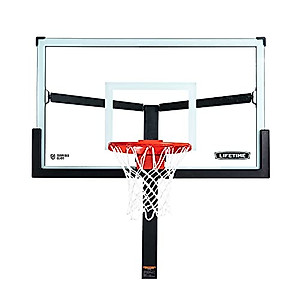 Lifetime 60" In-Ground Basketball Hoop, Mammoth Lift Adjustable Height, Tempered Glass Backboard Bolt Down System