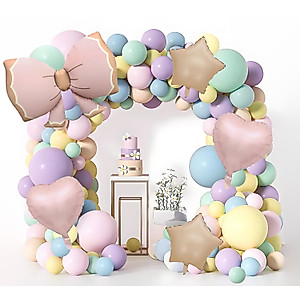 5pcs Retro Pink Matte Retro Pink Bow Balloon Set Aluminum Foil Balloon Matte Soft Coke Sugar Star Balloon Retro Pink Heart Balloon Birthday Baby Shower Graduation Party Balloon Supplies