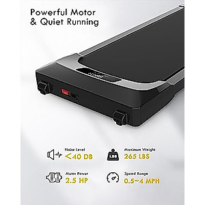 FLIMDER Under Desk Treadmill, Walking Pad for Home/Office, 2.5HP Portable Walking Treadmill, Electric Treadmill with Remote Control, 265 lbs Weight Capacity (Black)