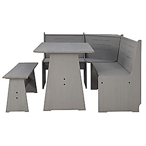 Linon Home Decor Products Grey Corner Dining Set by Linon Leyton Nook