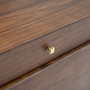 Safavieh Couture Home Collection Adelyn 2-Drawer Nightstand, Walnut/Gold