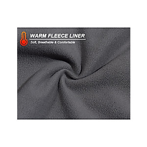 Little Donkey Andy Men's Lightweight Fleece Lined Jackets Hooded Windproof Jackets for Hiking Outdoor Gray Floral L