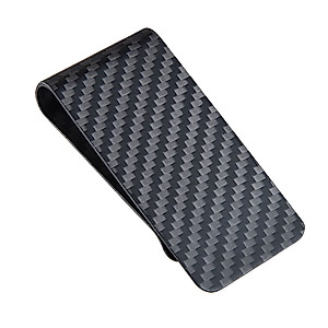 CL CARBONLIFE Carbon Fiber Wallet Money Clip for Cash and Credit Card, Minimalist Holder Clips for Men (Matte Black, 2.8"x1.5")