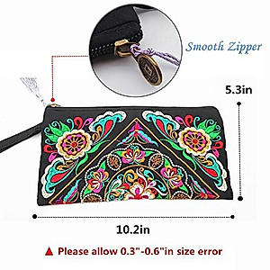 Clutch Purse, Embroidery Flower Clutch Handbag Evening Bags Handbags Wristlet Clutches Bag Wallet Summer Beach Bag for Women