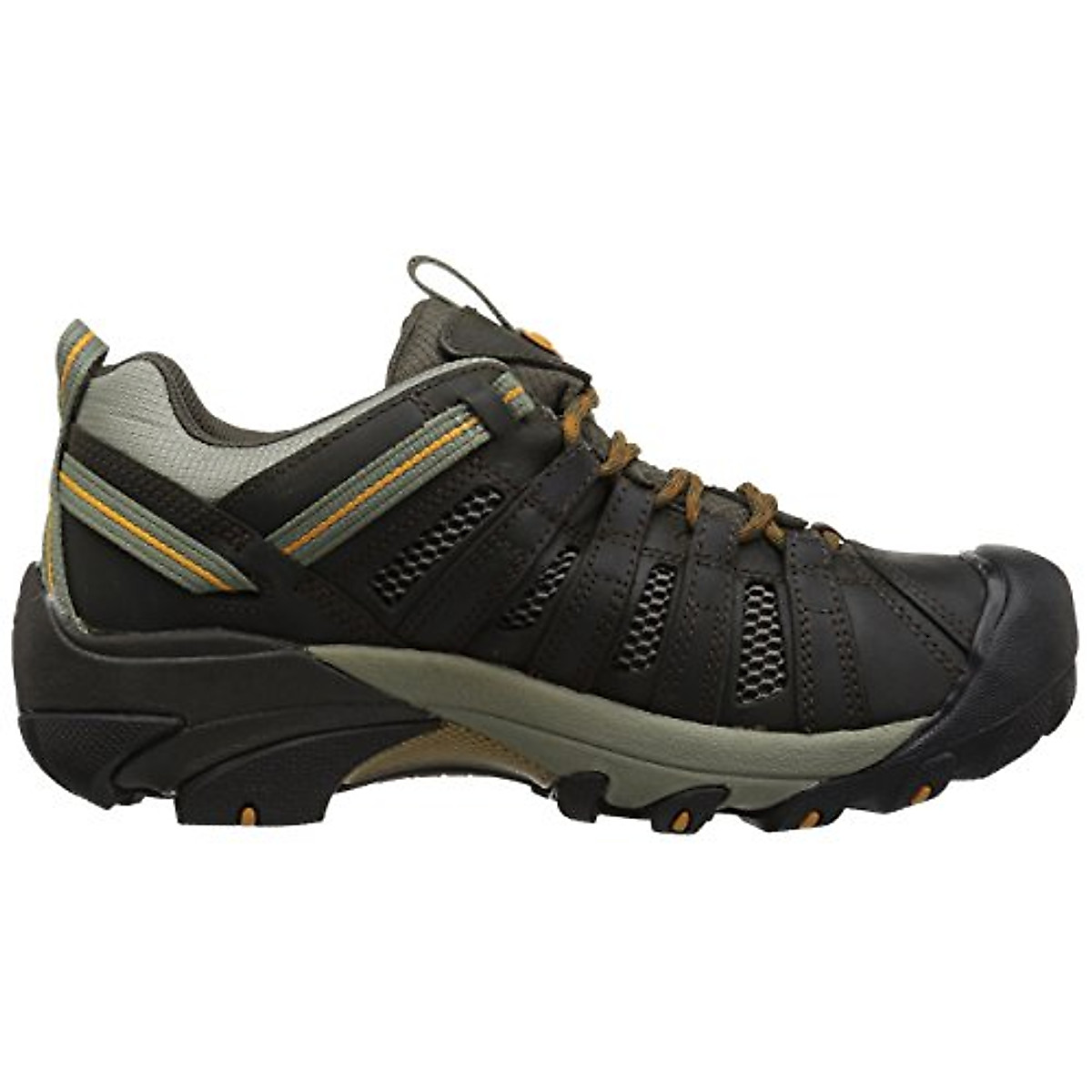 KEEN Men's Voyageur Low Height Breathable Hiking Shoes, Black Olive/Inca Gold, 10