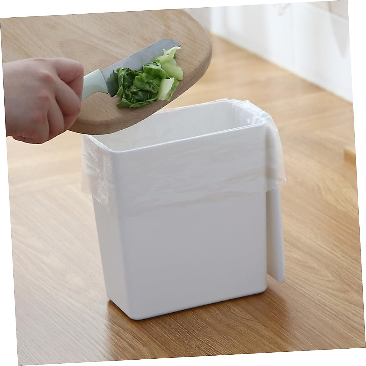 OFFSCH Garbage Container Bin Tiny Trash Can Tiny Desk Trash Can Slim Trash Can Garbage Bucket Waste Basket Garbage Can Kitchen Table Garbage Container Wastebasket Office Mini White Pp