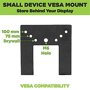 HIDEit Mounts Uni-SW VESA Mount - American Company - Black Steel Adjustable Small and Wide Device Wall Mount - Cable Box Wall Mount, Modem Wall Mount, Router Mount and More - Behind TV Cable Box Mount