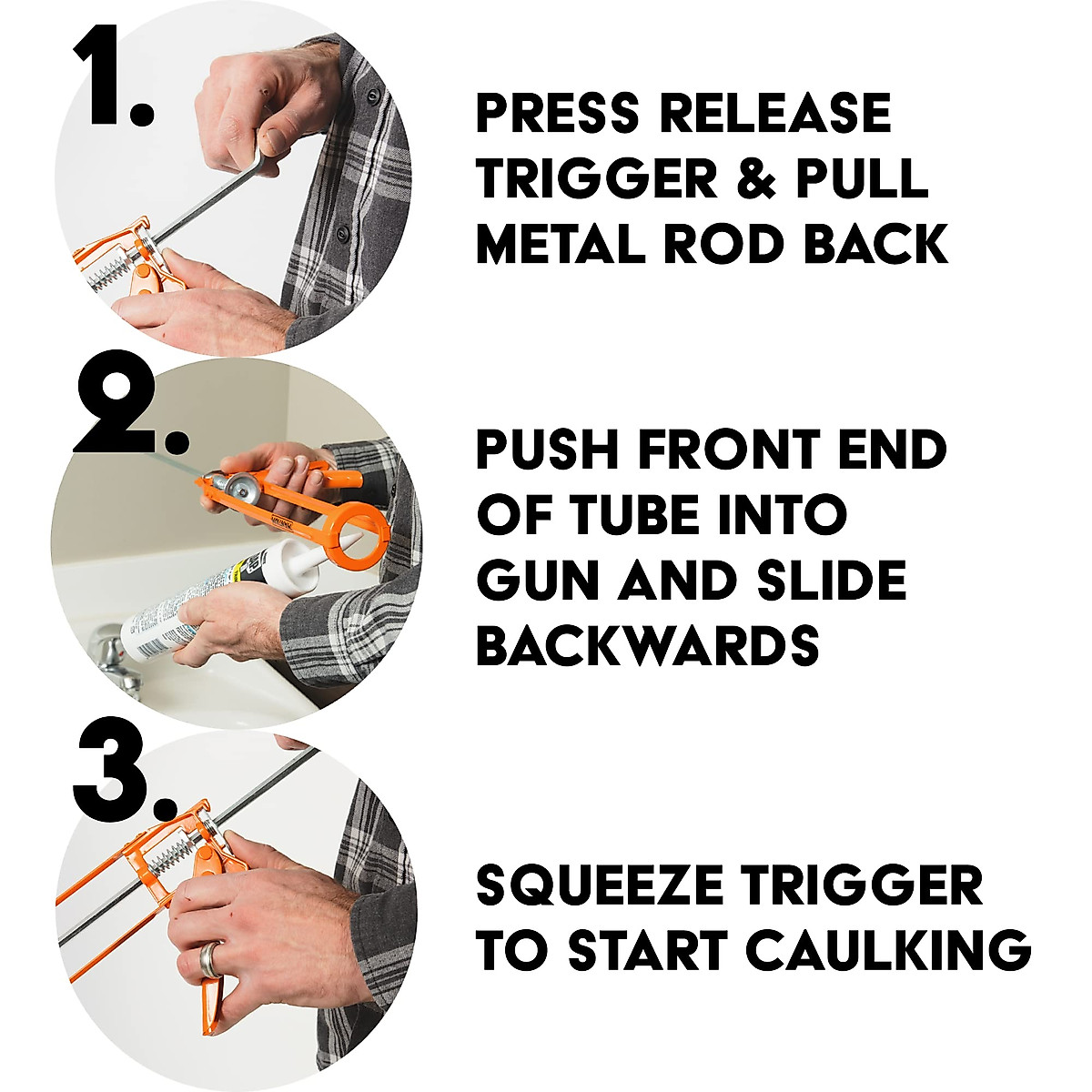 Heavy Duty Caulk Gun for Construction and Home Improvement - Dripless Caulk Gun, Hand Caulking Guns, Caulking Gun, Caulk Gun for Silicone, Gun Caulk, Sealant Gun by Mantium