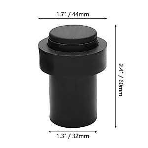 PHITUODA 4 Pack Heavy Circular Duty Door Stop with Black Rubber Bumper, Floor Stainless Steel Door Stopper for Protecting Door Wall, Heavy Duty Commercial Industrial Floor Door Stopper