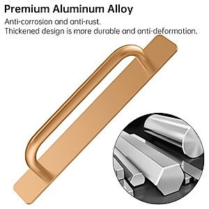 NiHome 2-Pack Aluminum Alloy Self-Adhesive Cabinet Door Handles - 5.8 Inches Instant Drawer Pulls for Kitchen Cabinets, Drawers, Windows and Closets (Gold)