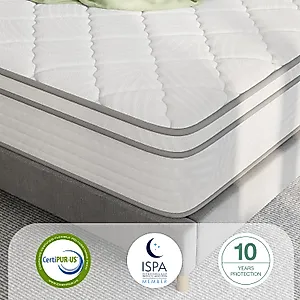 Novilla Queen Mattress in a Box, 12 inch Queen Size Mattress with Independent Spring & Comfortable Foam, Queen Hybrid Mattress for Back Pain Relief & Support, Motion Isolation, Certipur-Us Certified