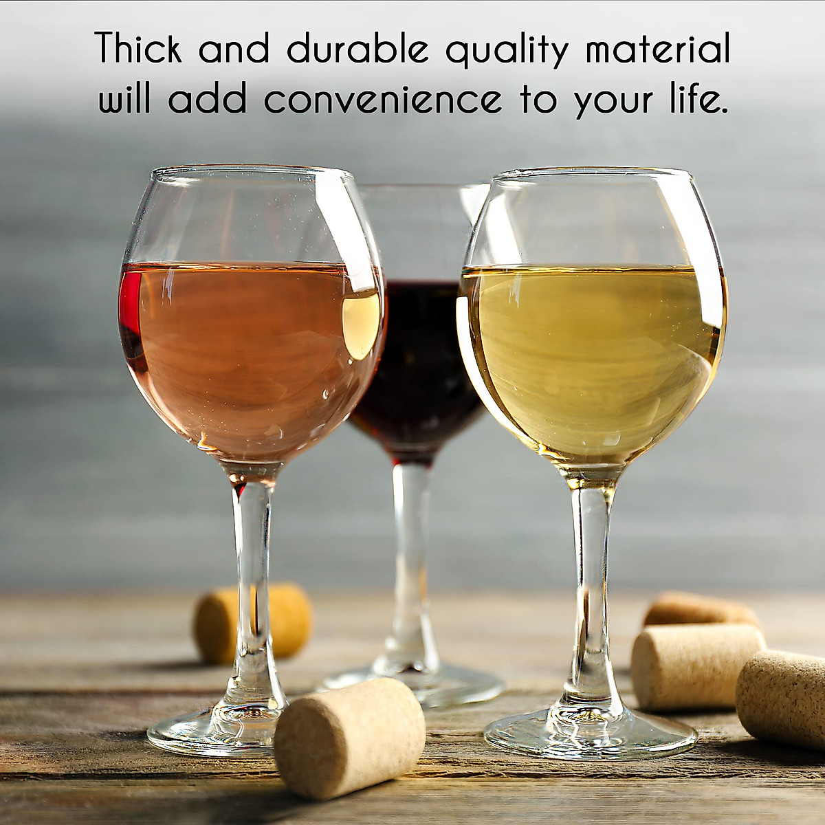 Stemmed Red Wine Glasses Set of 4, All Purpose 12 ¼ Oz Lead-Free Long Stem Wine Glasses, Crystal Clear, Dishwasher Safe, Restaurant Quality